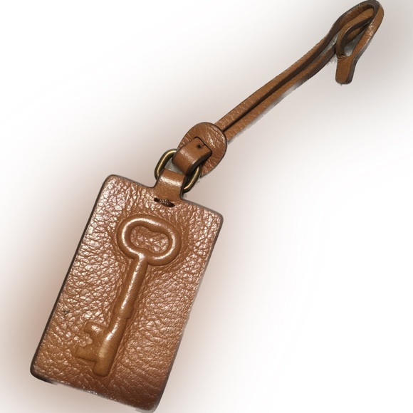 Fossil | Accessories | Fossil Leather Wimprint Key Keychain Key Fob Bag ...